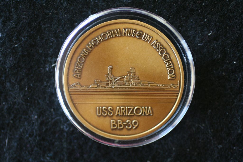 Arizona Memorial Museum Assoc. Medallion; USS Arizona BB39-Pearl Harbor ...