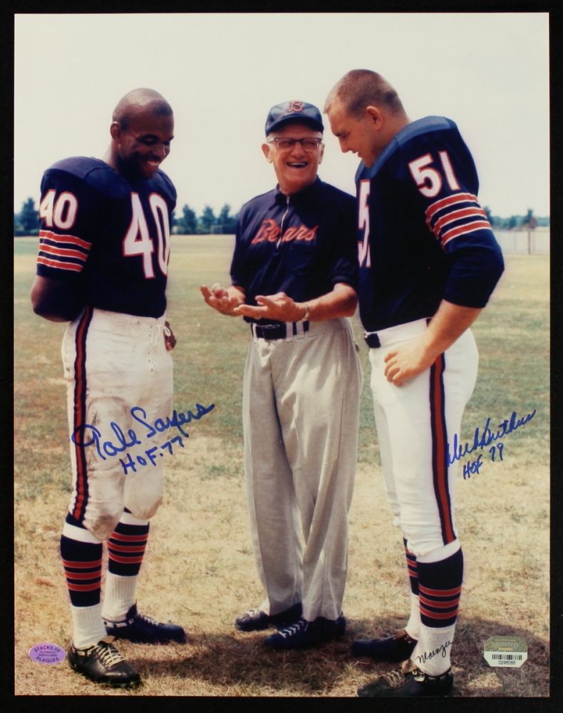 Gale Sayers & Dick Butkus Signed Bears 11x14 Photo (Mounted Memories ...