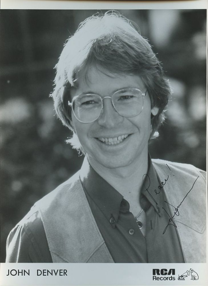 John Denver Signed 8x10 Photo: Inscribed "Peace" (JSA LOA)