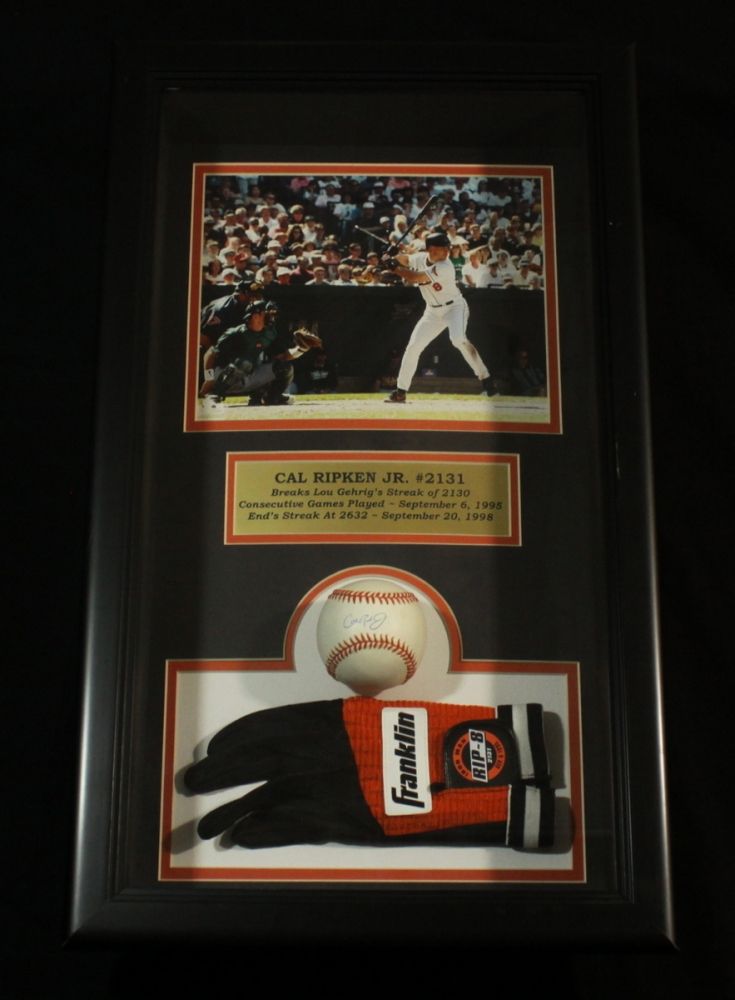 Cal Ripken Jr. Signed Baseball: 14x24" Shadow Box With Custom Batting ...
