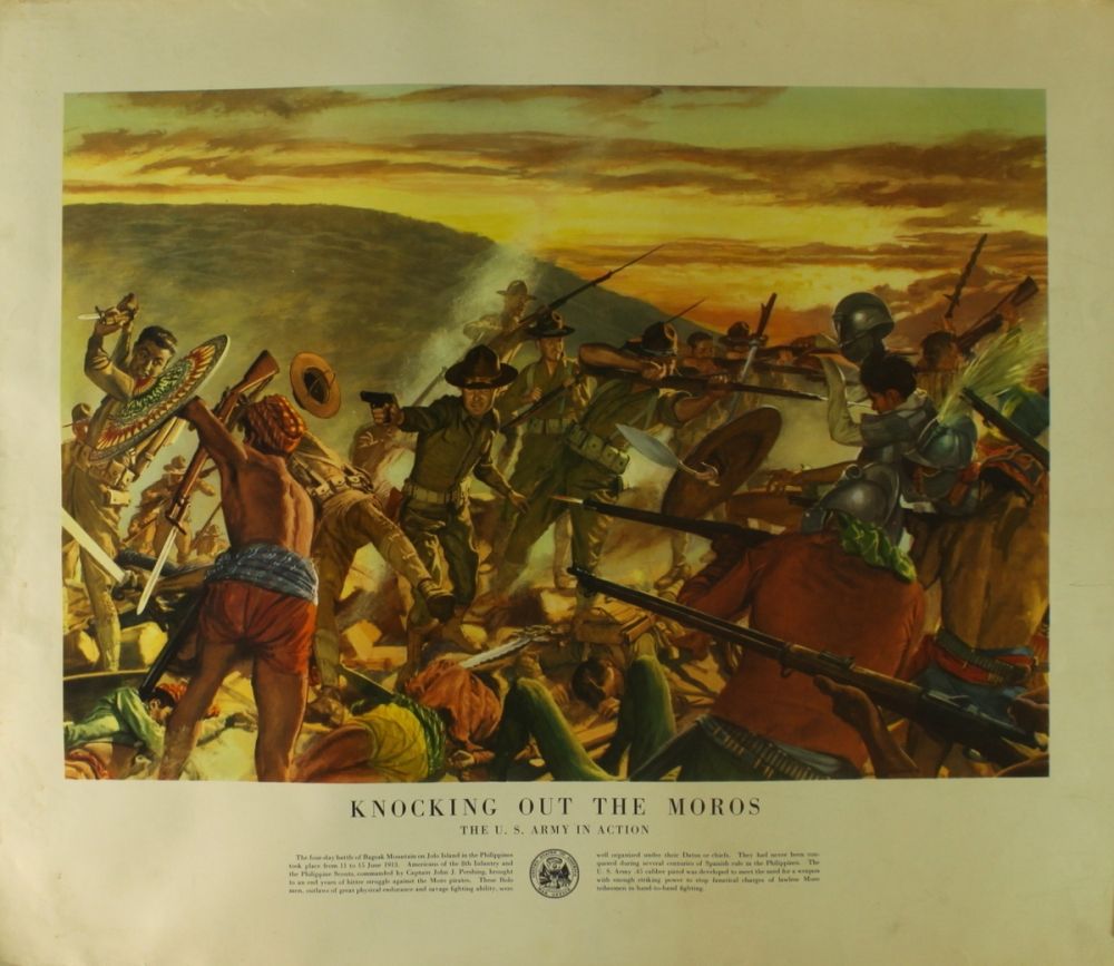 Vintage "US Army In Action" Moro Rebellion War Poster Published in 1953 ...