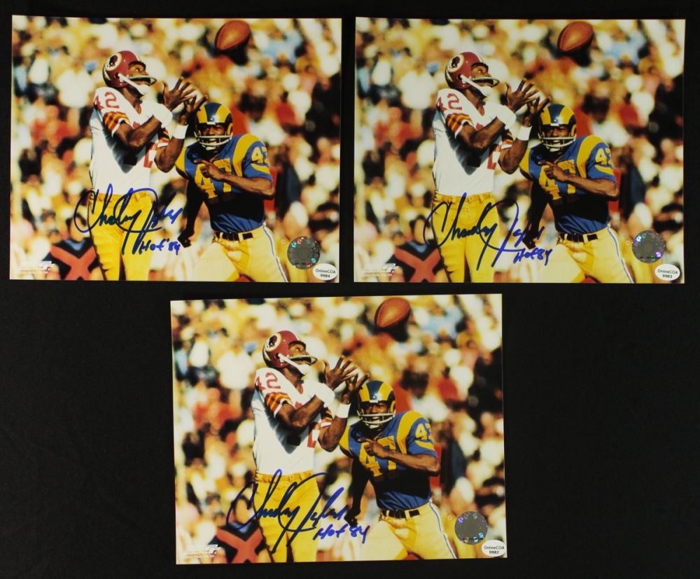 Lot of (3) Charley Taylor Signed Redskins 8x10 Photos: Inscribed "HOF ...