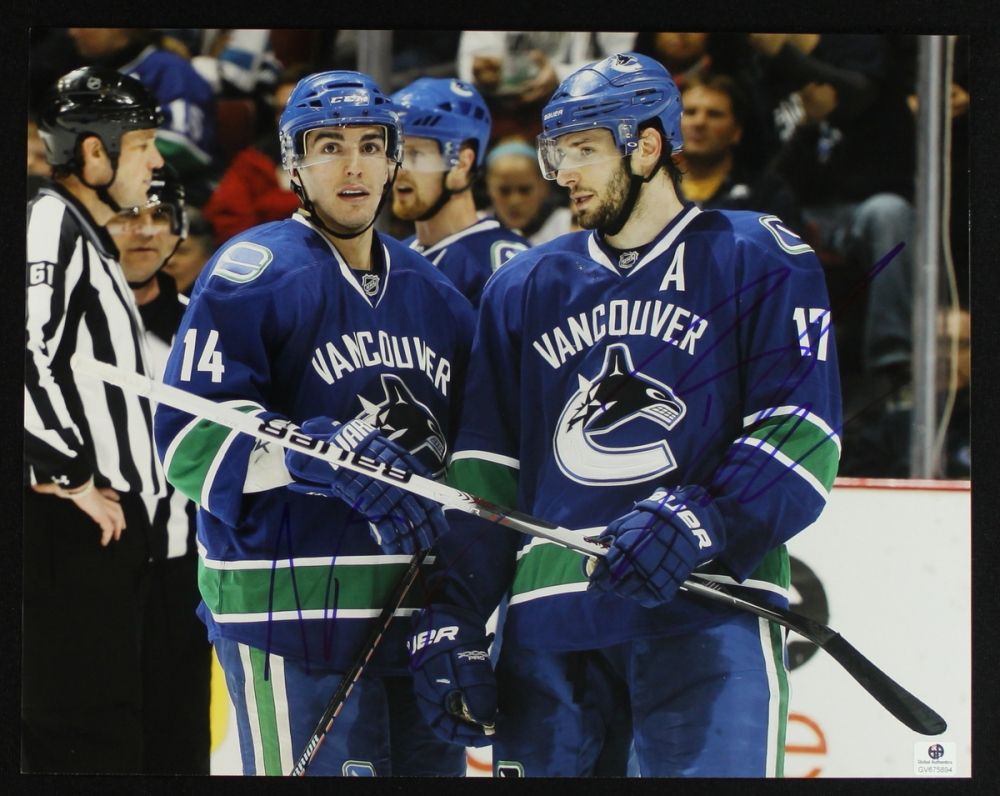 Ryan Kesler and Alexandre Burrows Signed Canucks 11x14 Photo (GA COA)