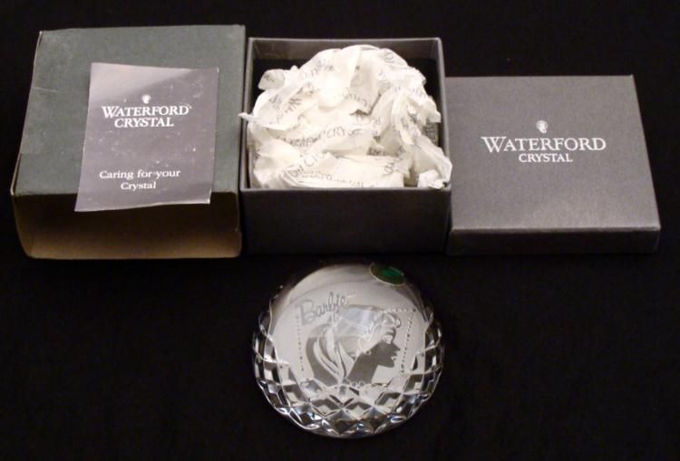 Waterford Crystal Barbie Doll Paperweight MIB Rare