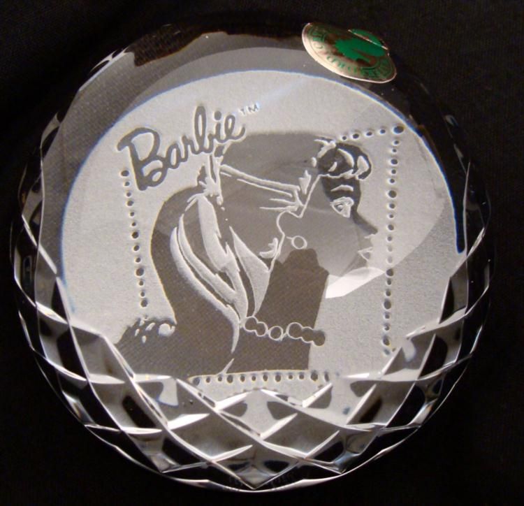 Waterford Crystal Barbie Doll Paperweight MIB Rare
