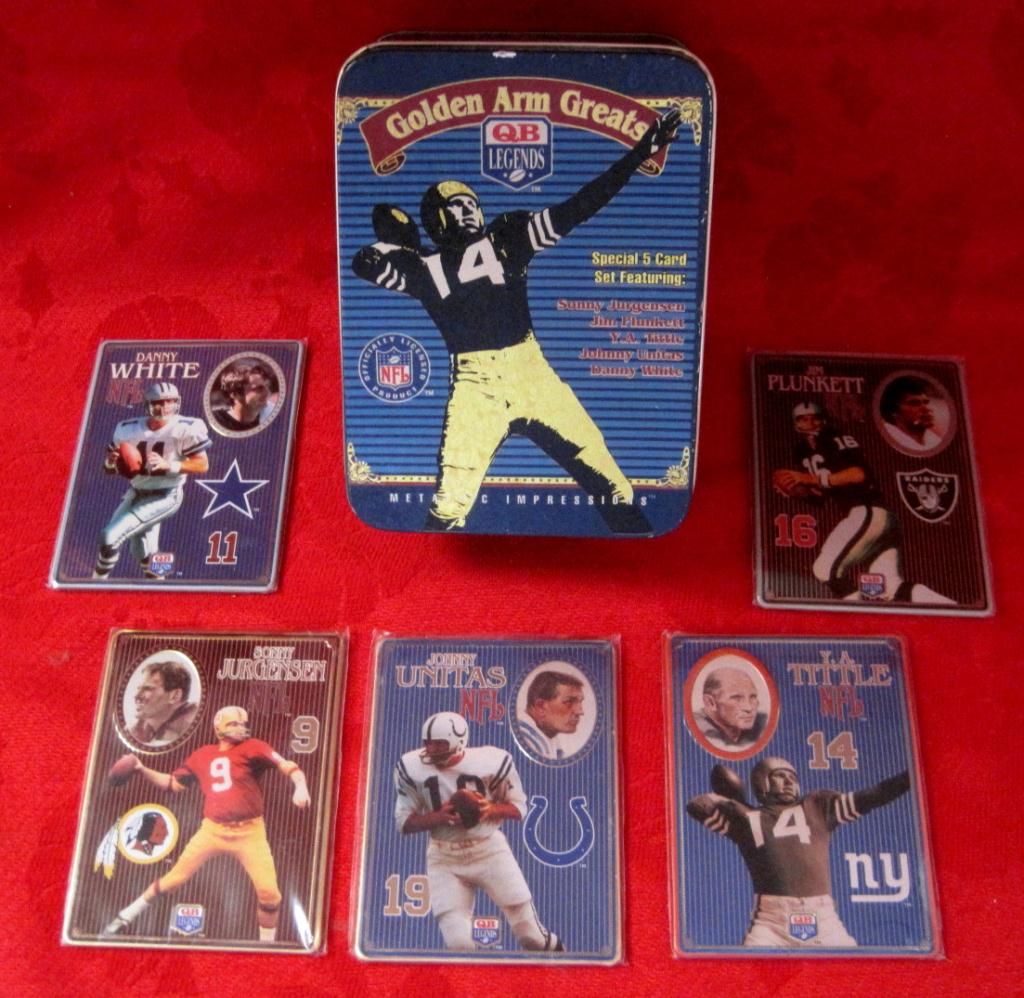 NFL QB Legends Golden Arm Greats Metallic Card Set