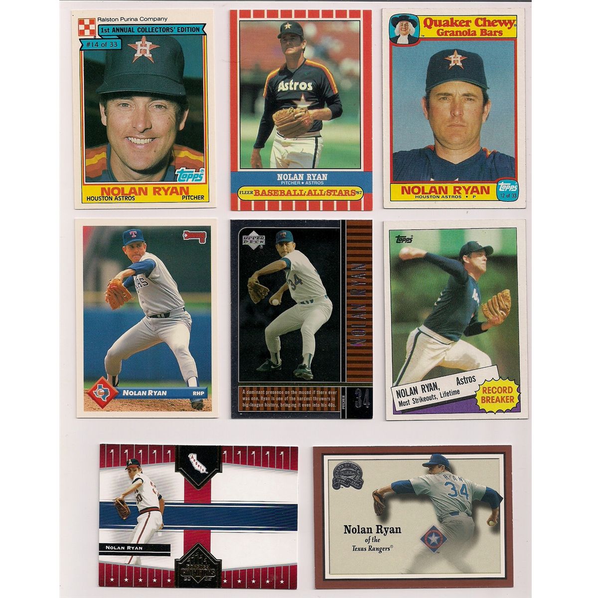 Lot of (25) Nolan Ryan Baseball Cards.