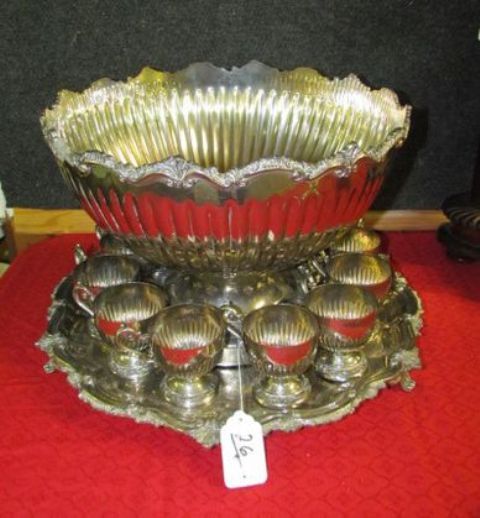 Silver-plate -Birmingham Silver Company, Yalesville CT Large Punch Bowl ...