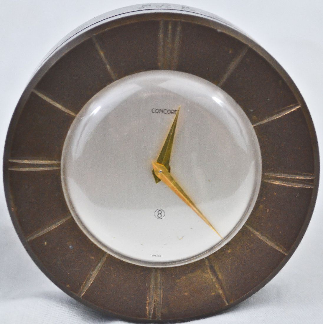 Art deco Swiss made bronze Concord desk clock