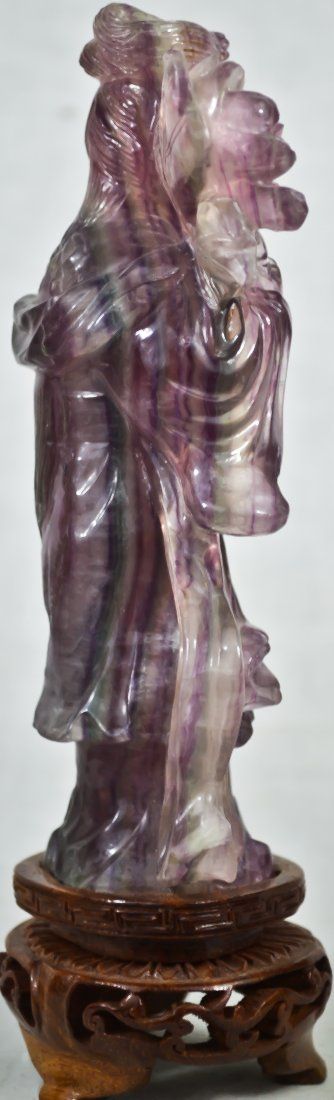 Chinese carved amethyst statue of Quan Yin