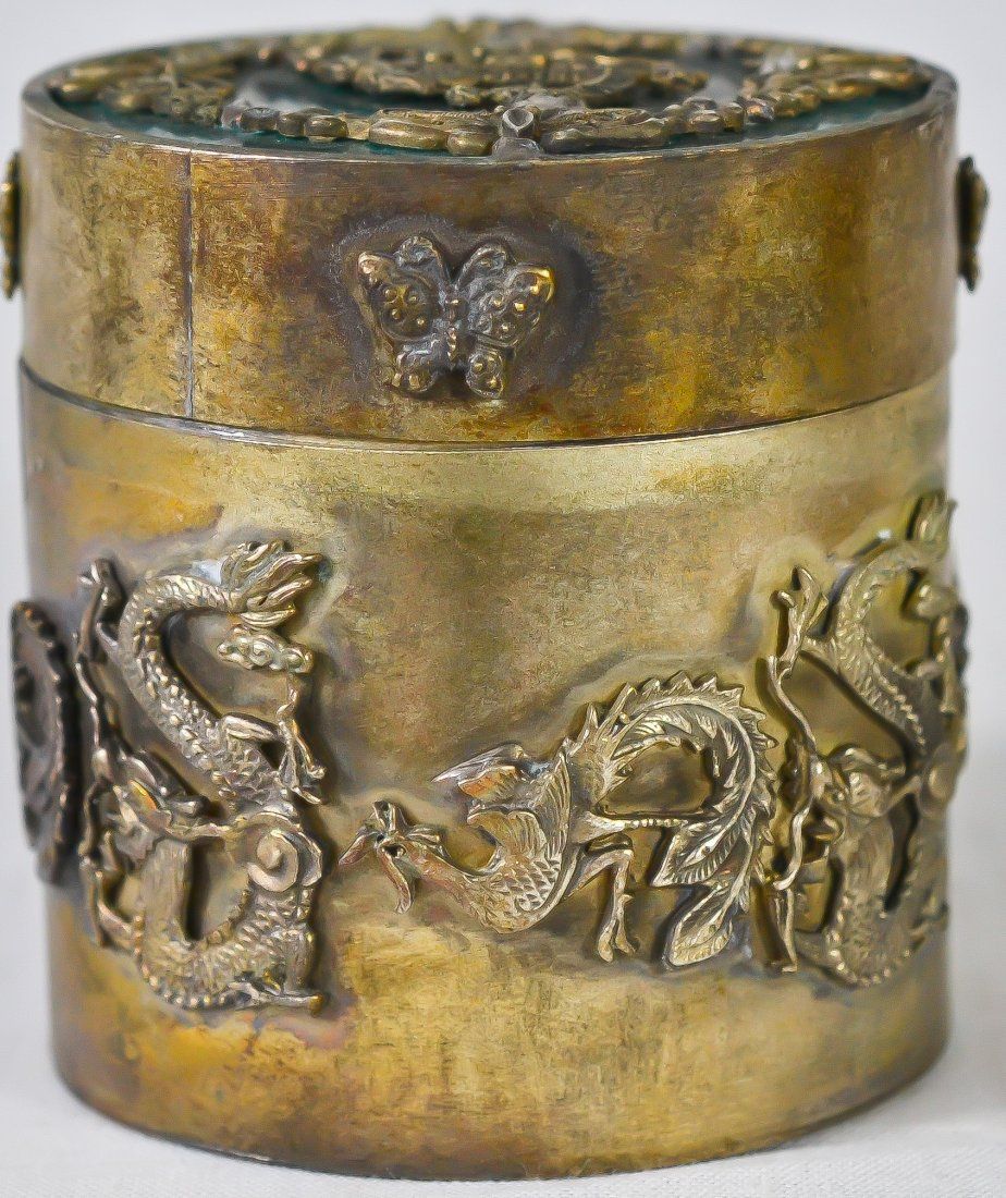Antique Chinese silver plated container