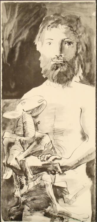 Pablo Picasso : Man with Goat Art Print