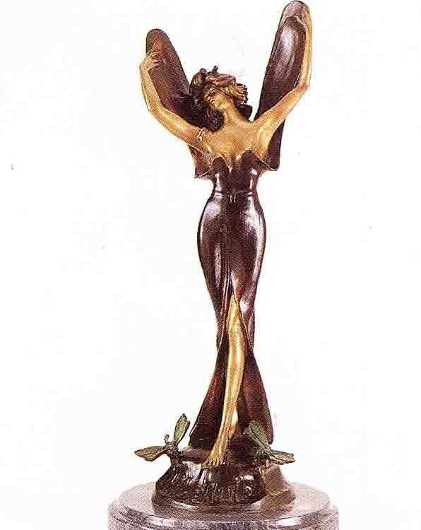 "Dragonfly Girl" Bronze Sculpture - Bossin