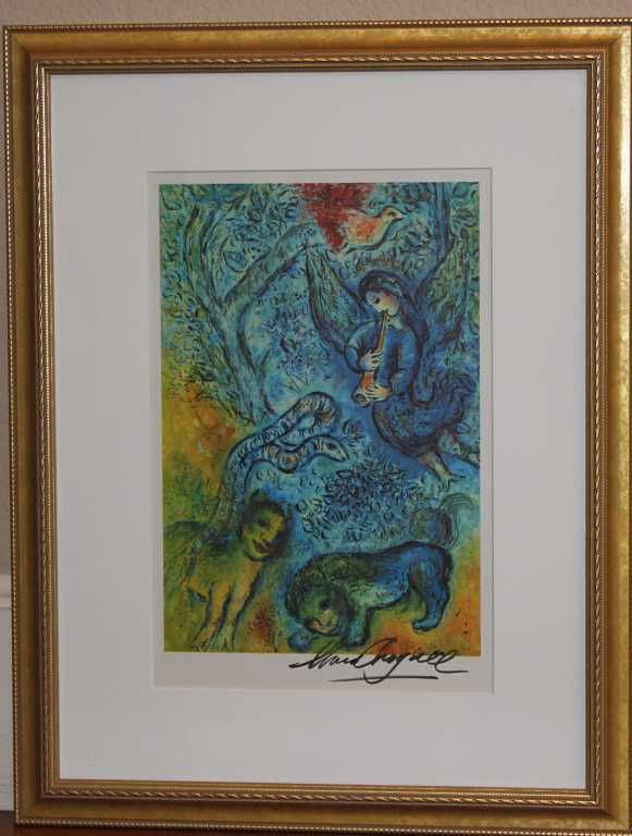Marc Chagall Hand Signed Lithograph In Colors