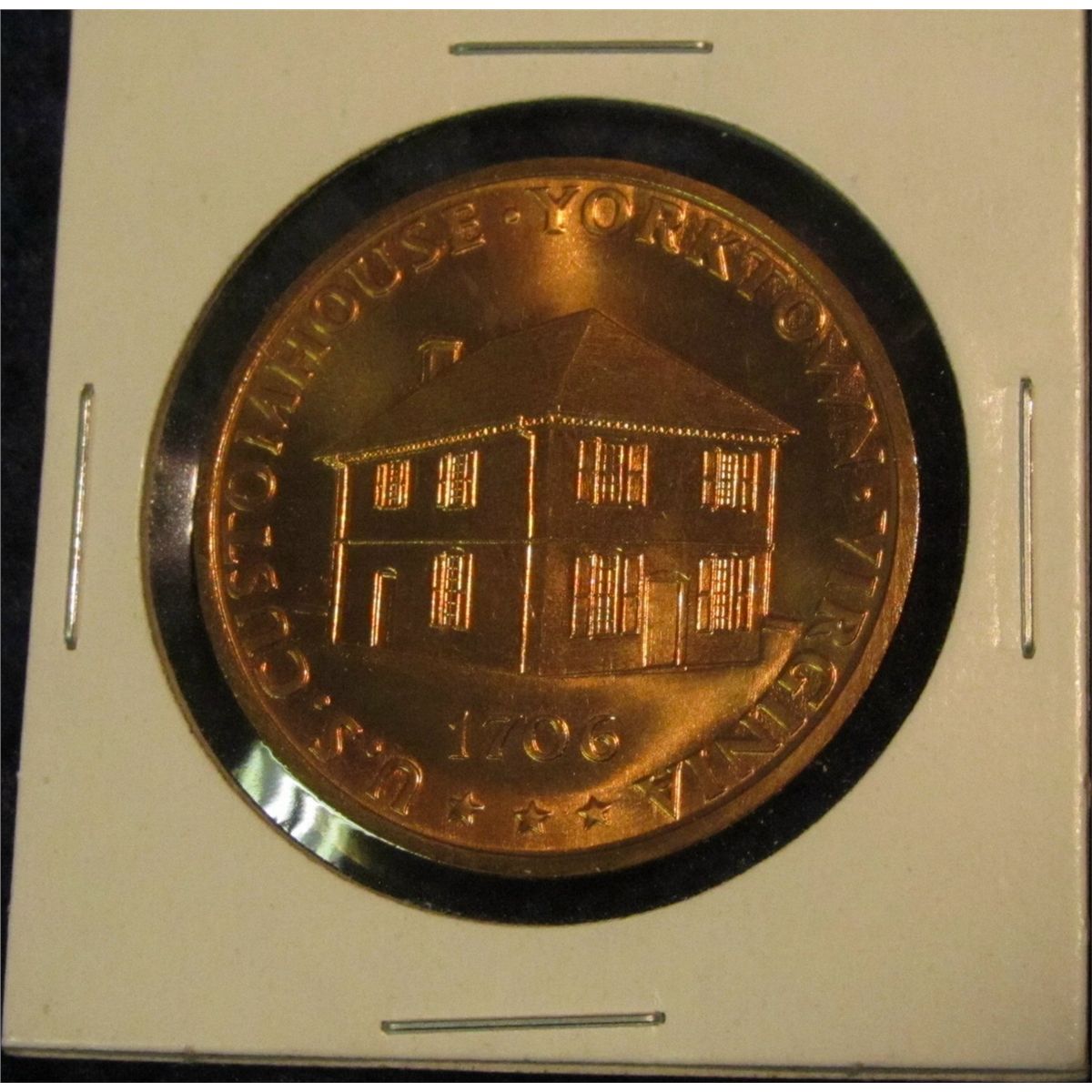 887. 1706 US Custome House Yorktown VA. Bronze Medal.