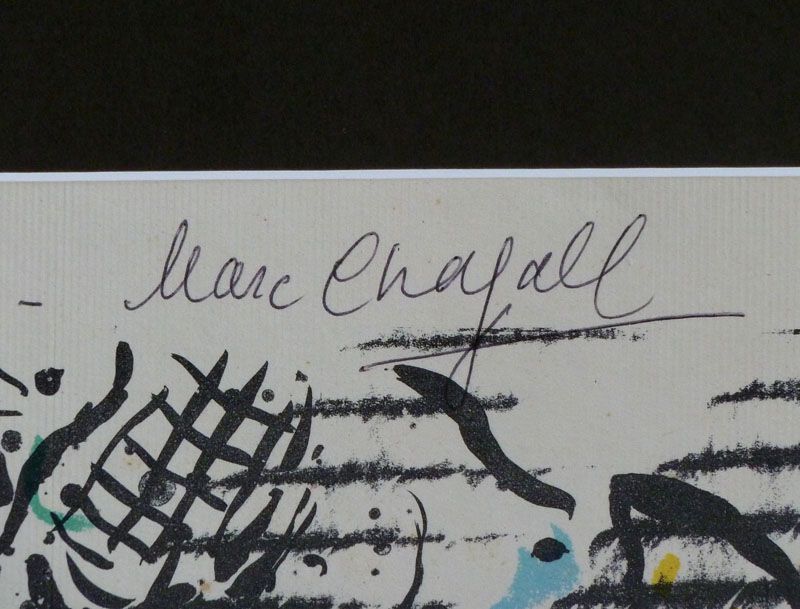 CHAGALL MARC CHAGALL Hand Signed Lithograph Reverie 1969