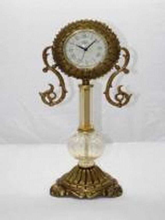 MURANO AMBER CRYSTAL CLOCK