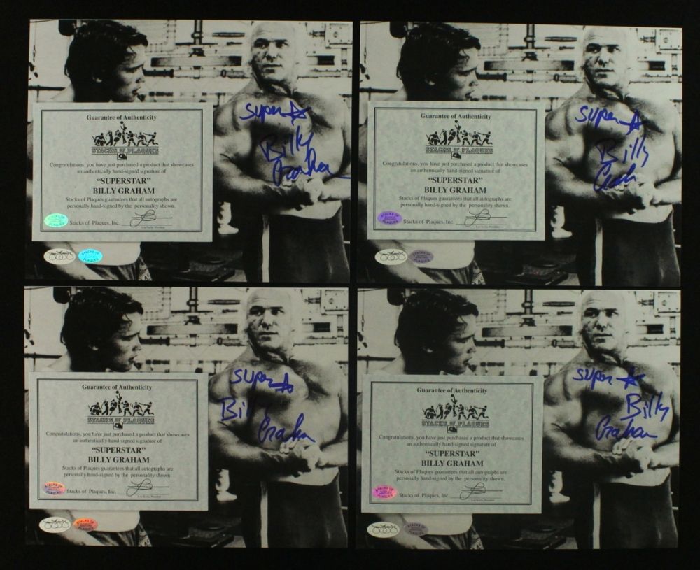 Lot of (4) Superstar Billy Graham Signed 8x10 Photos With Arnold ...