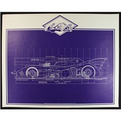 Batman Batmobile Oversized Blueprint LE 1992 Lithograph