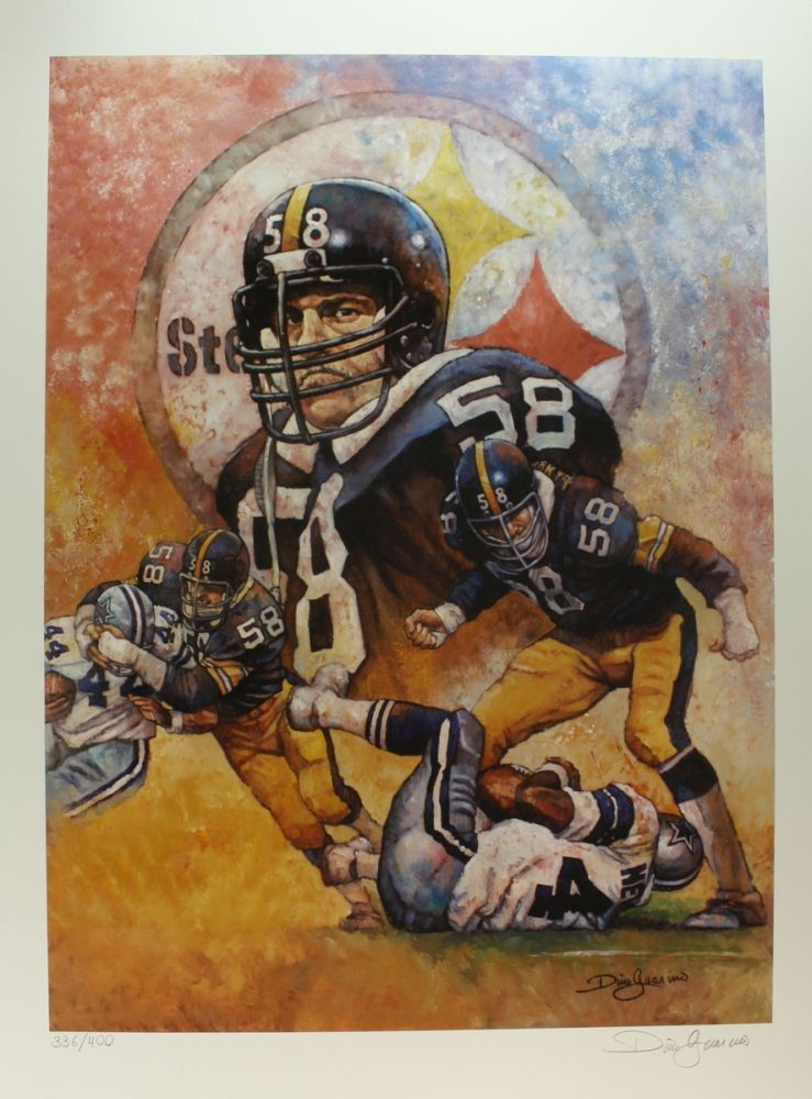 Jack Lambert Limited Edition 23x32 Steelers Lithograph Signed by Artist ...