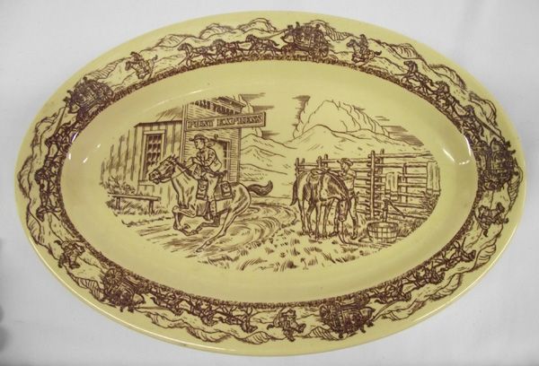 Tepco China Platter ''Western Traveler''