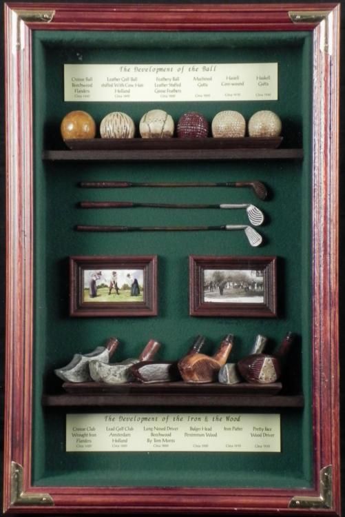 Golf Ball & Club History 3-D Framed Shadowbox Display