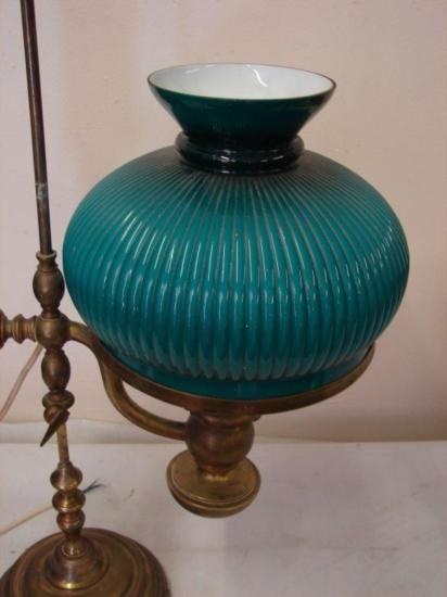 ET0503120110 Converted Adjustable Brass Oil Lamp