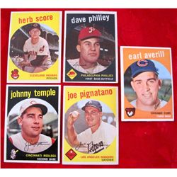 Lot of 5 - 1959 Topps Baseball Cards