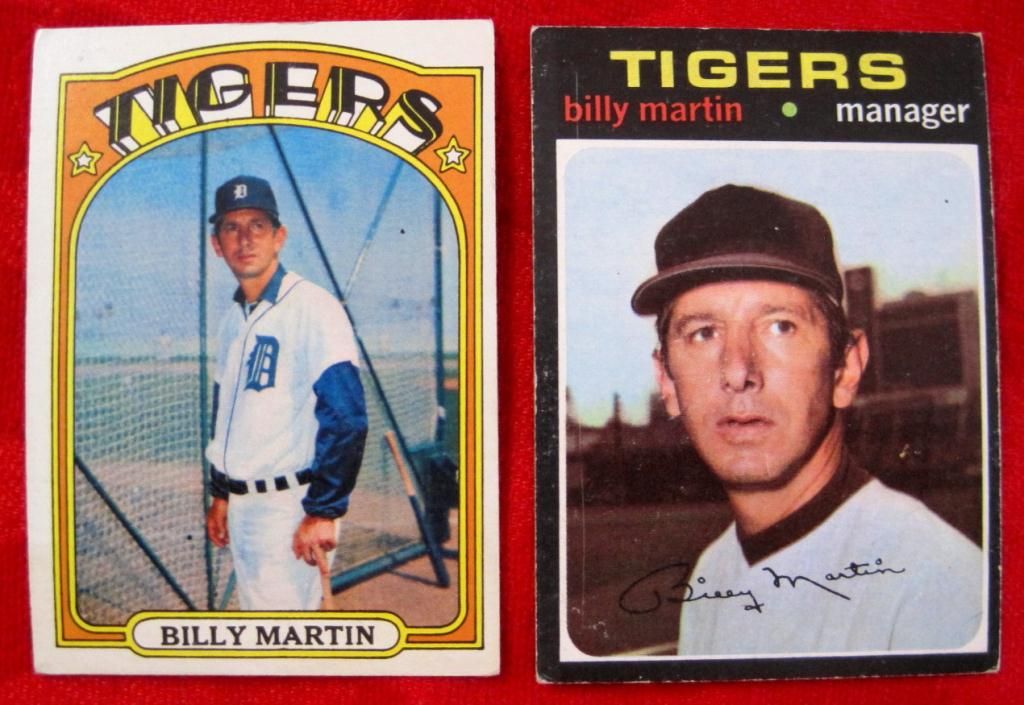 1971 & 1972 Topps Billy Martin Baseball Cards
