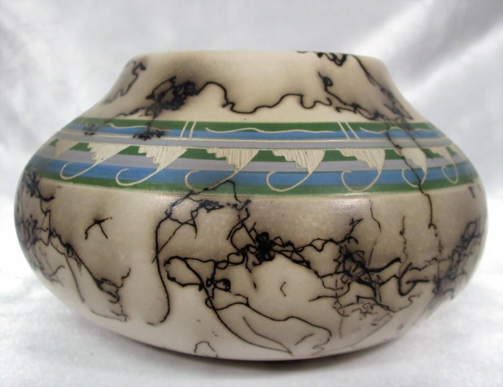 Signed Native American Horsehair Pottery