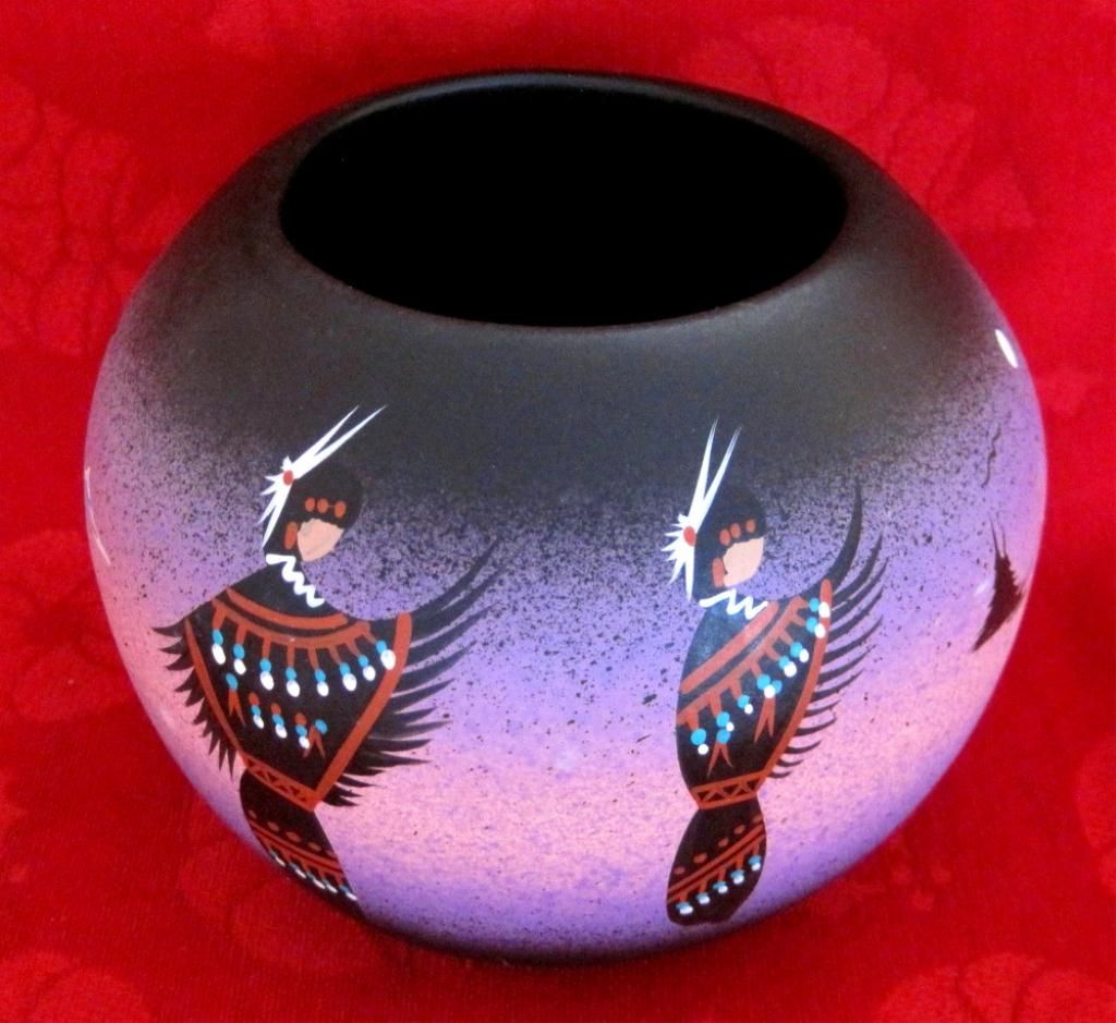 Navajo Native American Hand Painted & Signed Pot