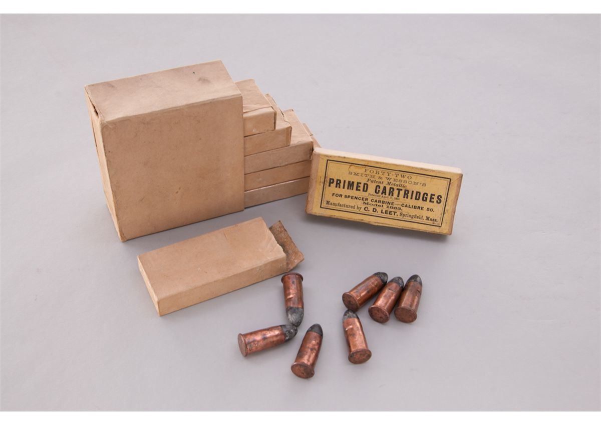Antique Box of 42 Metallic Cartridges for Spencer Carbine