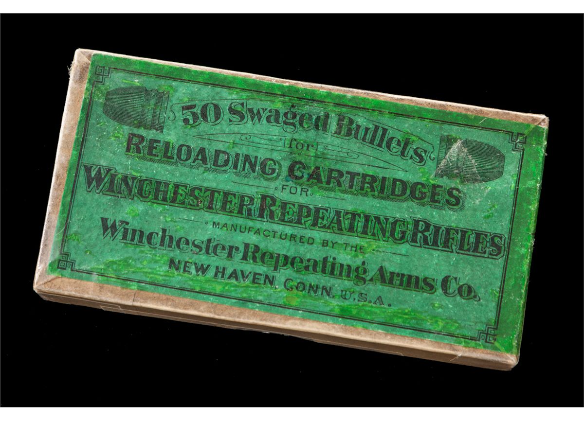 Antique Box of Swaged Bullets for Reloading Cartridges for Winchester ...