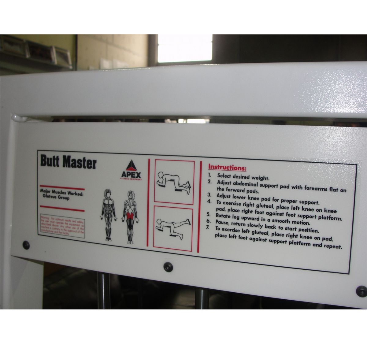 Apex fitness equipment butt master machine