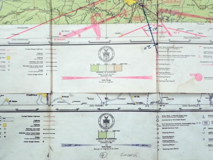 2 WWII STRATEGIC MILITARY MAPS CINCINNATI AND NASHVILLE