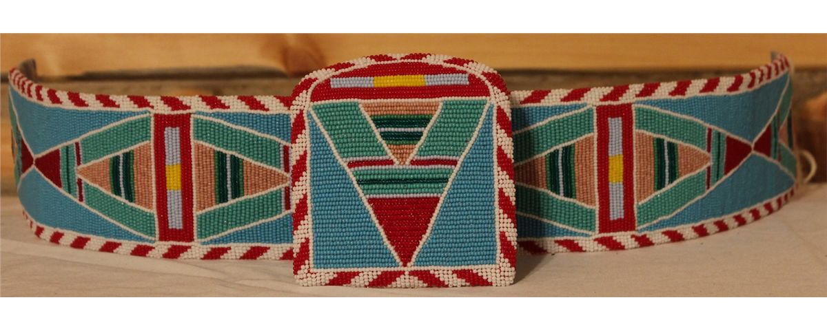 Crow beaded child's belt