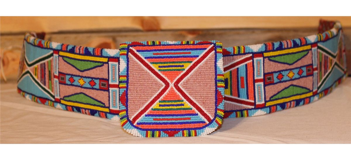 Crow fully beaded belt and buckle