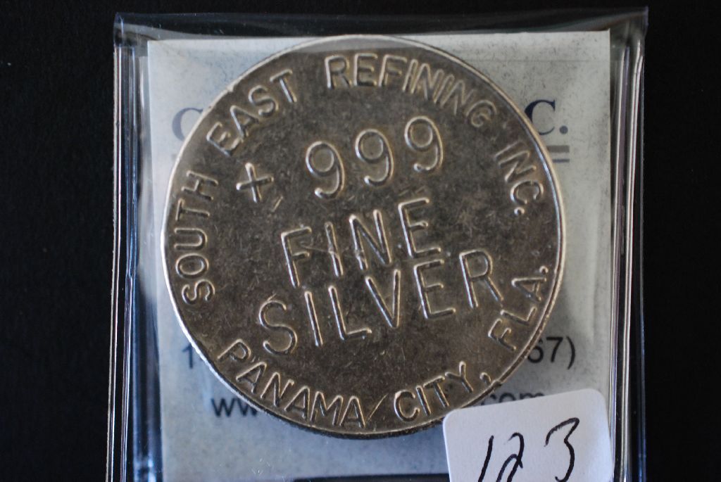South East Refining Inc. Panama City FL Silver Round; 999+ Fine Silver ...