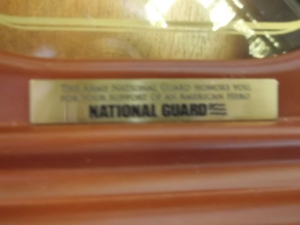 Military Collectable National Guard freedom salute clock