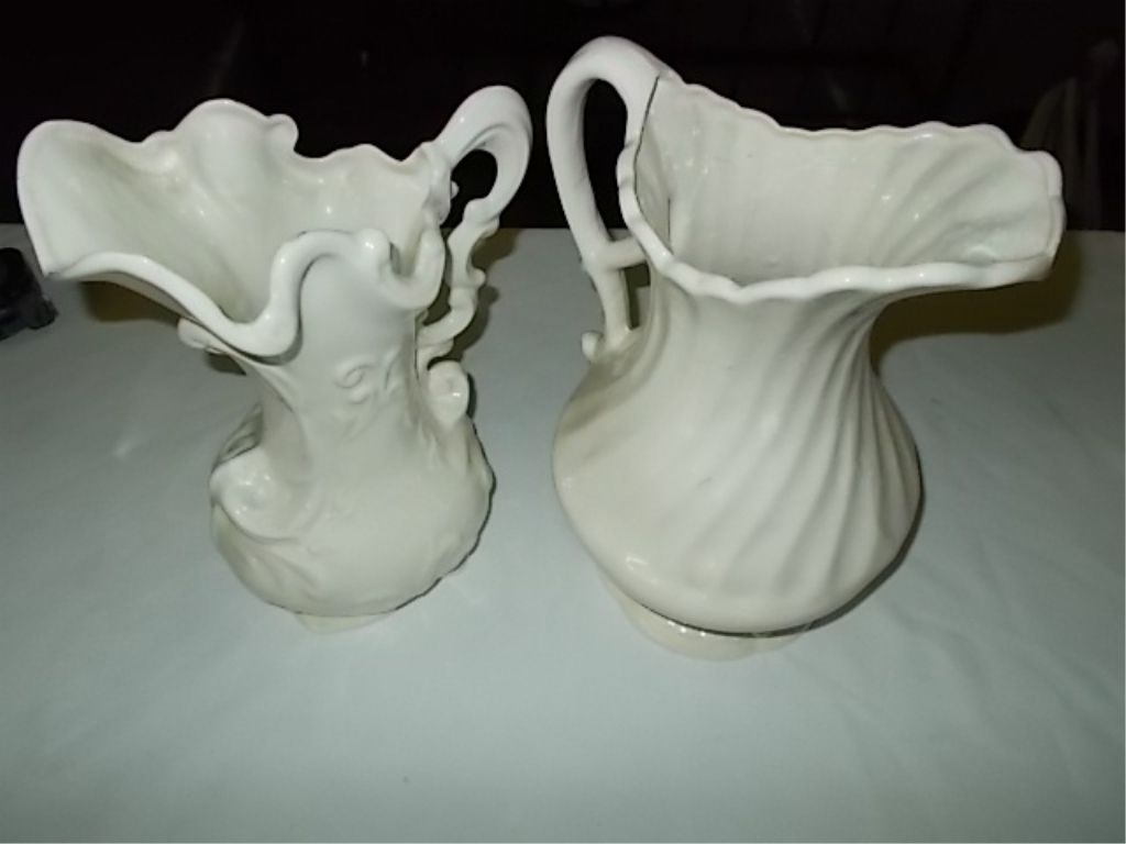 2-Ceramic White Water Pitchers