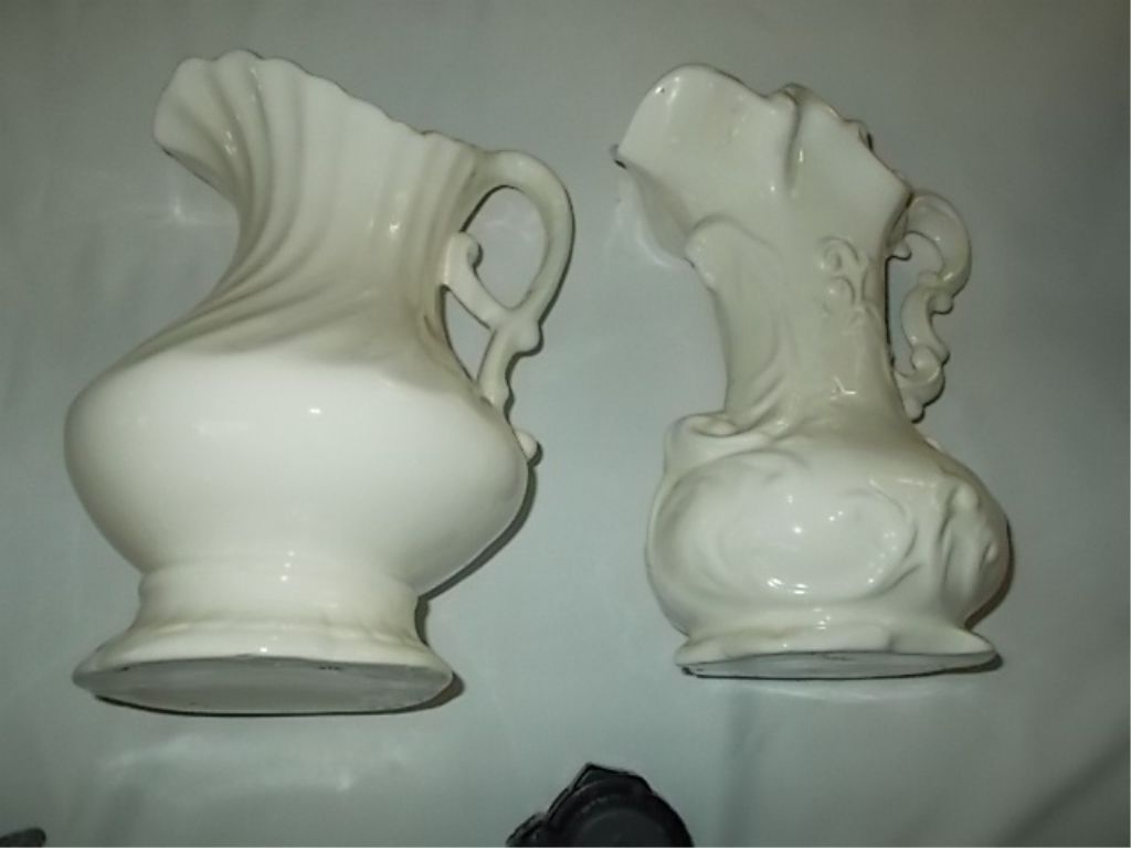 2-Ceramic White Water Pitchers