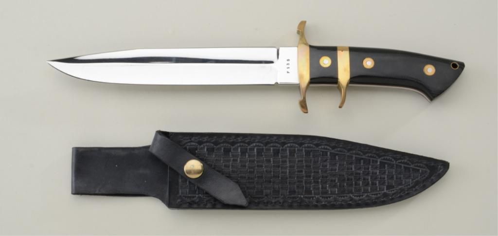 Voorhis modern custom belt knife with double guard, three pinned grips ...