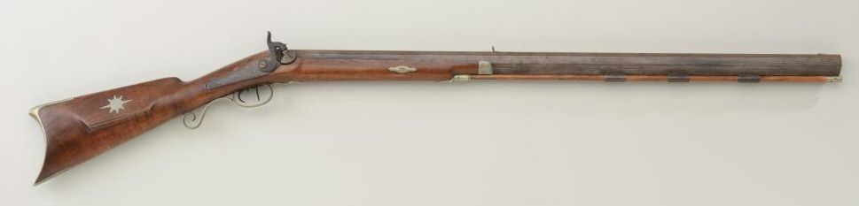 Half stocked plains type percussion rifle, .50 cal., 34” heavy octagon ...