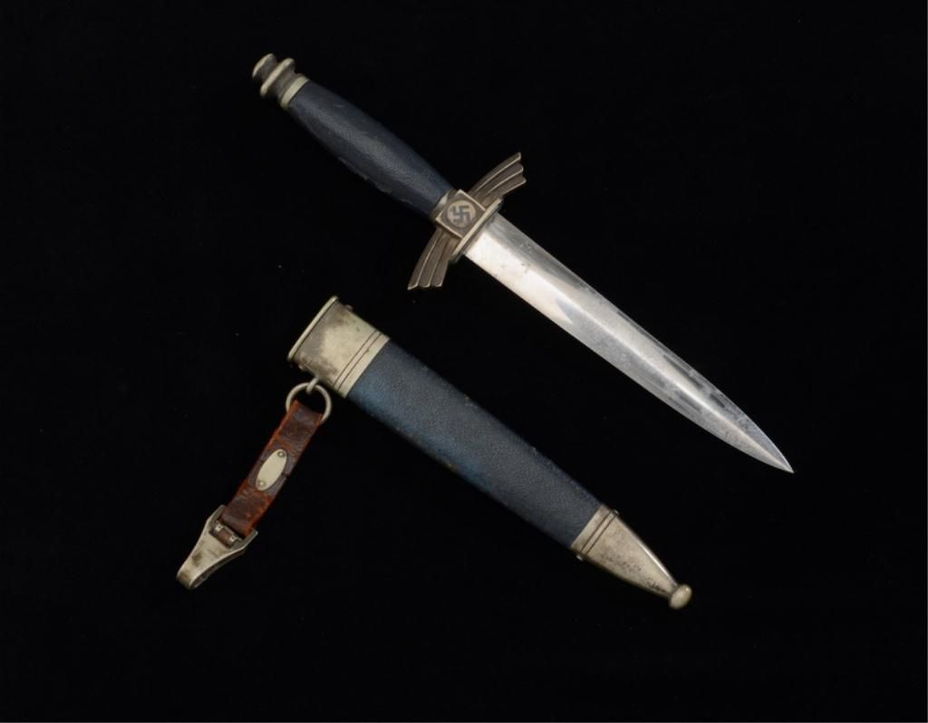 Nazi dagger and sheath, Flieger Corps, in overall good condition, blade ...