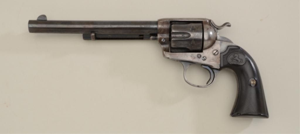 Colt Bisley Model SA Revolver, 41 Colt caliber, 7-1/2" barrel, blue and case hardened finish. Ha