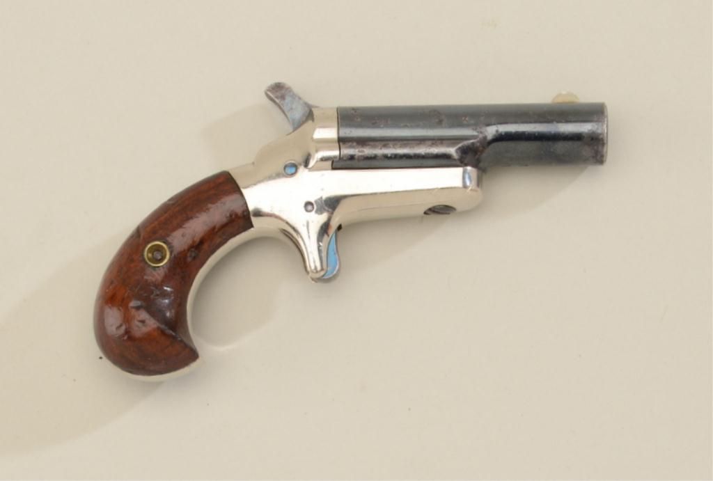 Colt #3, .41 cal rimfire Derringer, blue and nickel finish varnish wood ...