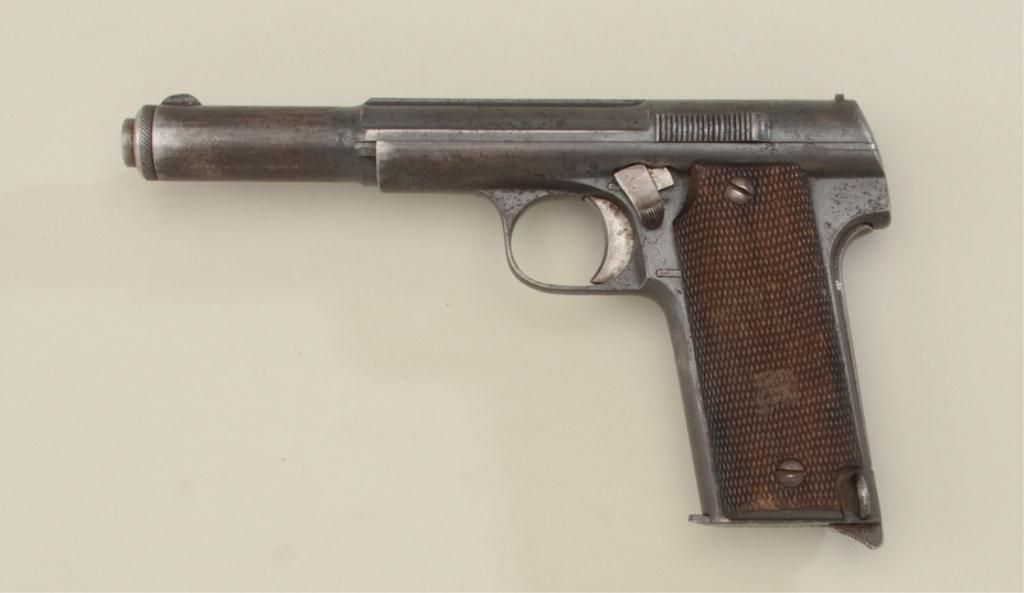Astra Model 600 1921 semi-auto pistol, 9mm cal., 6” barrel, blue finish ...