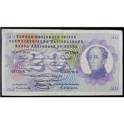 Switzerland 20 Franc Note 1973