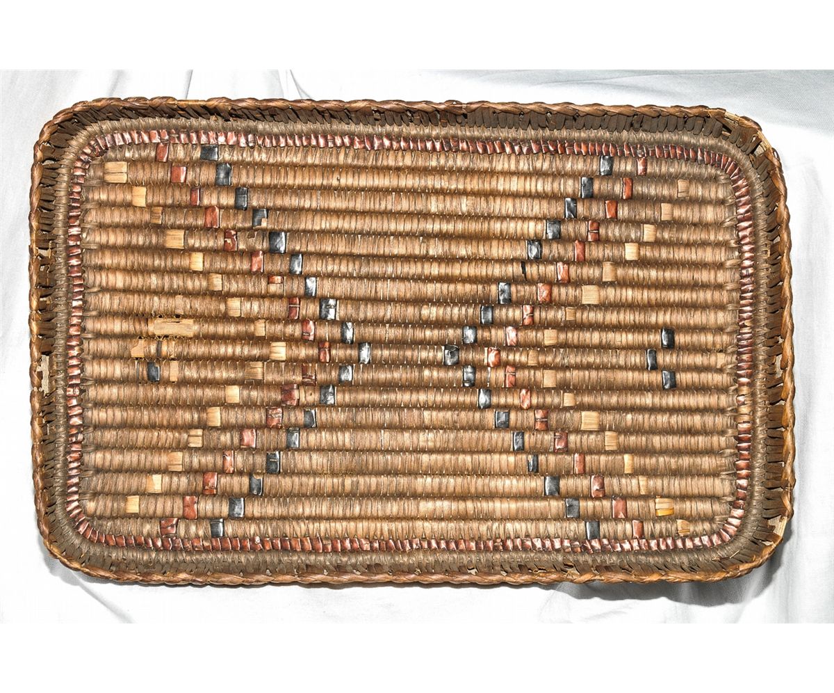 vintage west coast native woven basket tray