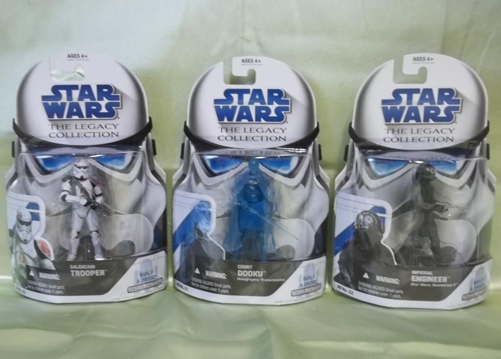3 NIP 2008 Star Wars Legacy Collection Figurines